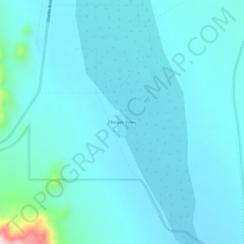 Mapa topográfico Chicago Valley, altitud, relieve
