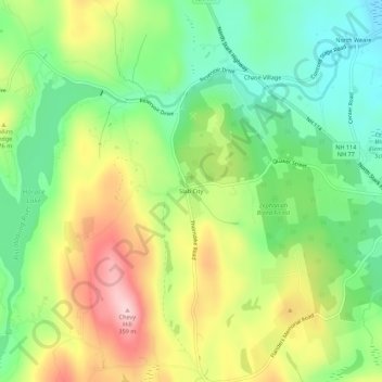 Mapa topográfico Slab City, altitud, relieve