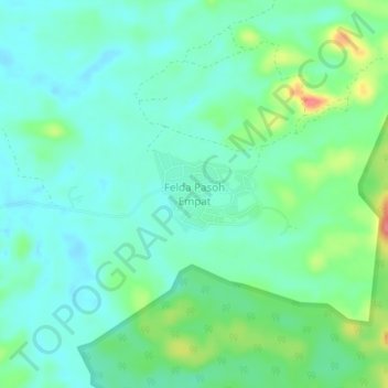 Mapa topográfico Felda Pasoh Empat, altitud, relieve
