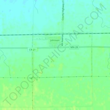 Mapa topográfico Johnson, altitud, relieve