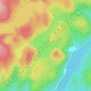 Mapa topográfico Lac en Coeur, altitud, relieve