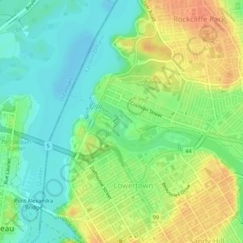 Mapa topográfico Maple Island, altitud, relieve