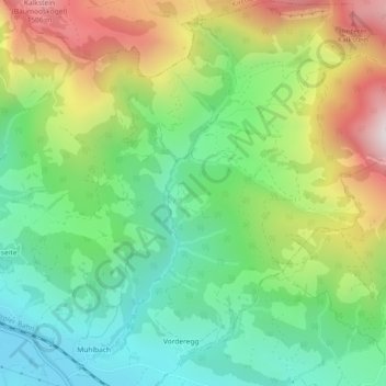 Mapa topográfico Almen am Kalkstein, altitud, relieve